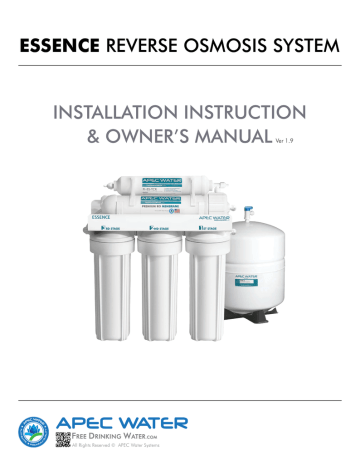 APEC ESSENCE ROES-UV75 Installation Instructions & Owner's Manual ...