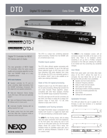 NEXO PS DTD-T and PS DTD-I Datasheet | Manualzz