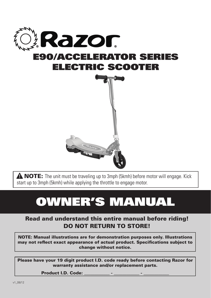 Razor E90 Series Owner's Manual | Manualzz