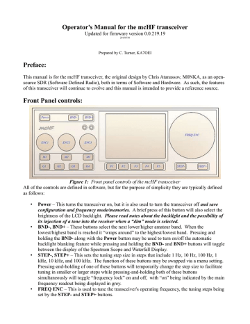 mcHF Transceiver Operator's Manual | Manualzz