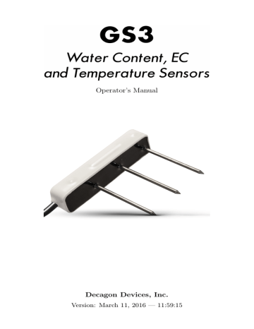 Decagon GS3 Operator's Manual | Manualzz