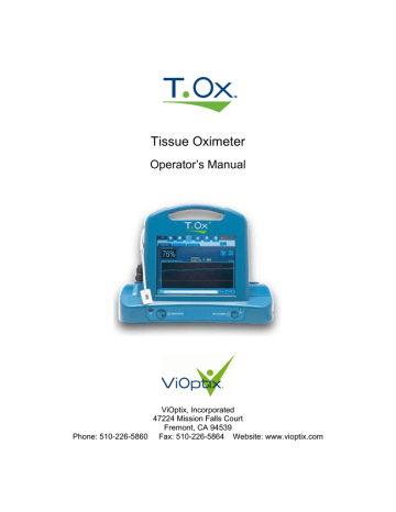 Tissue Oximeter T.Ox Operator’s Manual | Manualzz