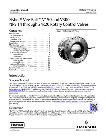 Fisher Vee-Ball V150, V300 Rotary Control Valves Instruction Manual ...
