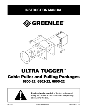 Greenlee 6800-22 6802-22 6805-22 Ultra Tugger Operator's Manual | Manualzz