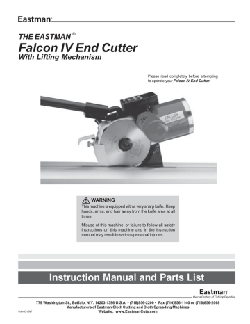 EASTMAN FALCON IV Instruction manual | Manualzz