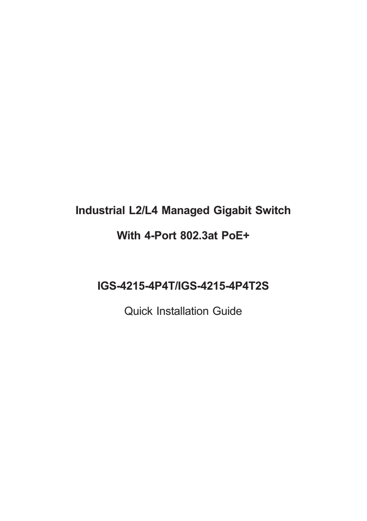 PLANET IGS-4215-4P4T Quick guide | Manualzz