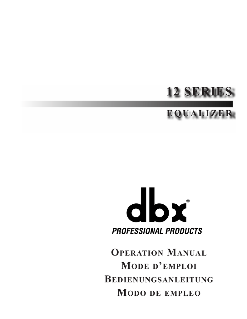 Dbx 1215 Operation Manual Manualzz