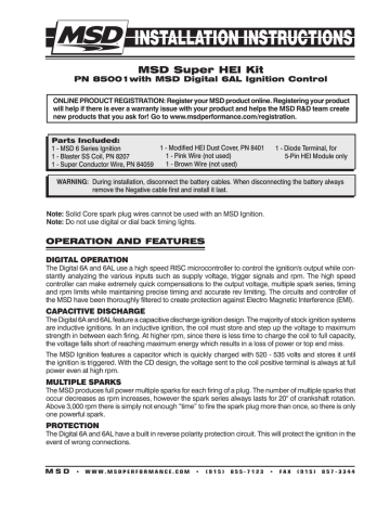 MSD 85001 Super HEI Kit Instructions | Manualzz
