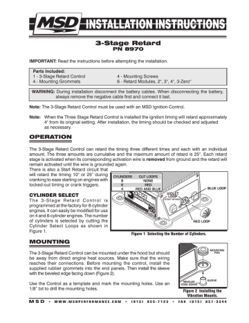 MSD 8970 Three Stage Retard Control Instructions | Manualzz