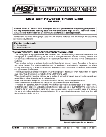 MSD 8991 Self-Powered Timing Light Instructions | Manualzz