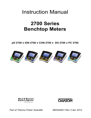 EUTECH INSTRUMENTS pH 2700 Instruction manual | Manualzz
