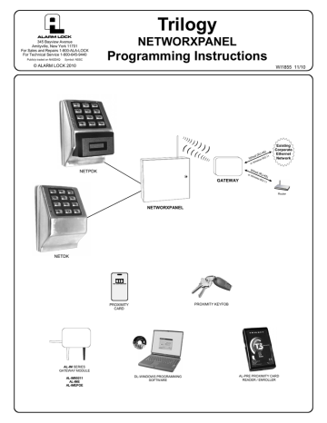 Alarm Lock Trilogy NETWORXPANEL Programming Instructions Manual | Manualzz