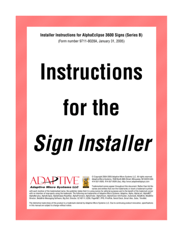 AlphaEclipse 3600 Sign Installer Instructions | Manualzz