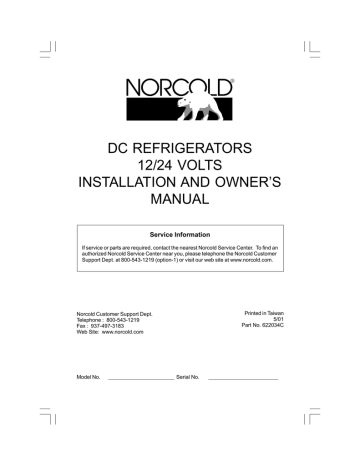 Norcold AC/DC Installation and Owner's Manual | Manualzz