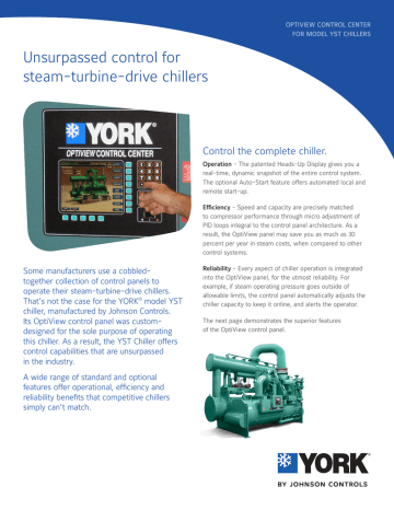 YORK YST Steam Turbine Centrifugal Chiller Guide | Manualzz