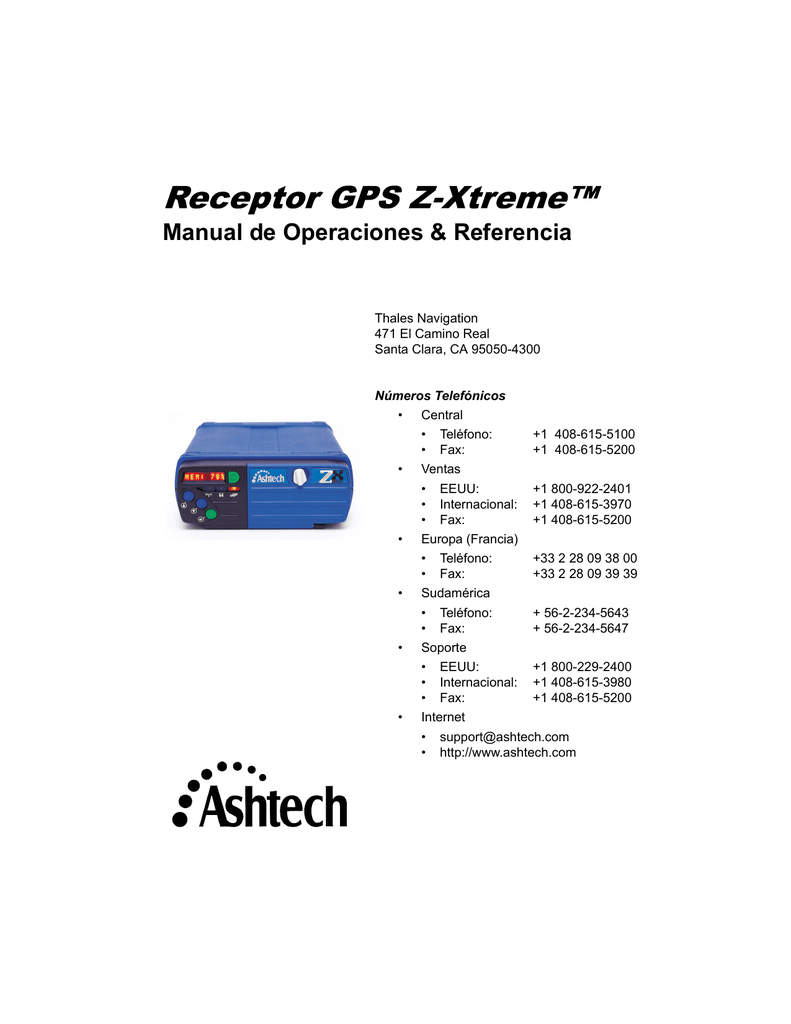 ashtech Z-Xtreme Manual de usuario | Manualzz