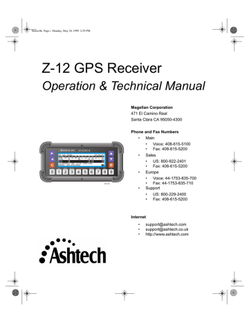 Z-12 GPS Receiver Operation & Technical Manual | Manualzz
