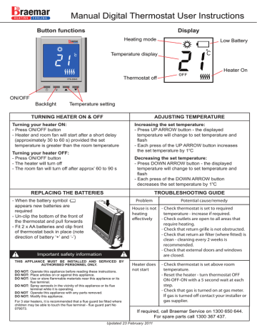 Braemar Controller Owner's Manual | Manualzz