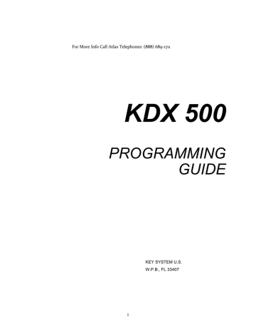 KDX 500 Programming Guide | Manualzz