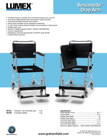 LUMEX Versamode™ - Drop Arm Product sheet | Manualzz