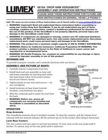 LUMEX Versamode™ Instructions | Manualzz
