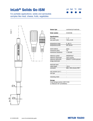 Mettler Toledo InLab Solids Go-ISM Datasheet | Manualzz