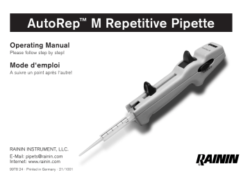 repetitive pipette AutoRep M Operating Manual | Manualzz