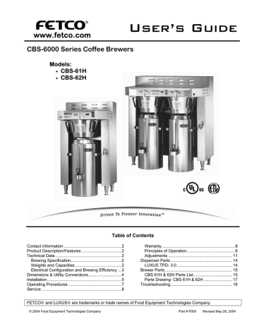 Fetco CBS-61H User manual | Manualzz