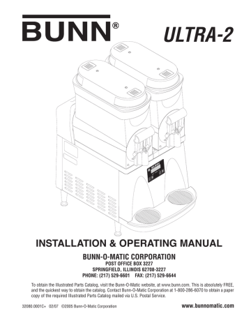 Bunn ULTRA-2 Beverage Dispenser User manual | Manualzz