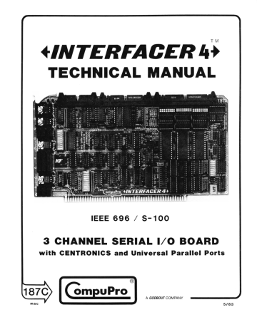 serial I/O board INTERFACER 4 Technical Manual | Manualzz