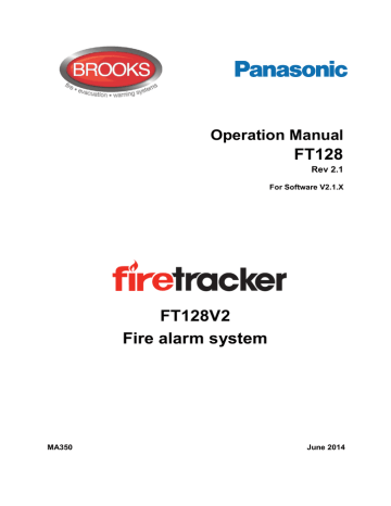 Brooks Fire Alarm System FT128V2 FT128 Operation Manual | Manualzz