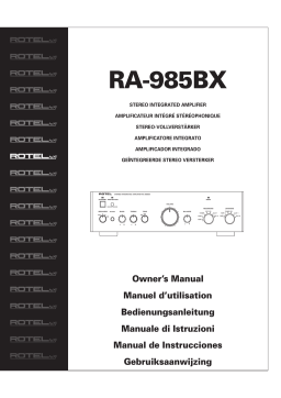 Rotel RA-985BX - Owner's manual, Technical manual