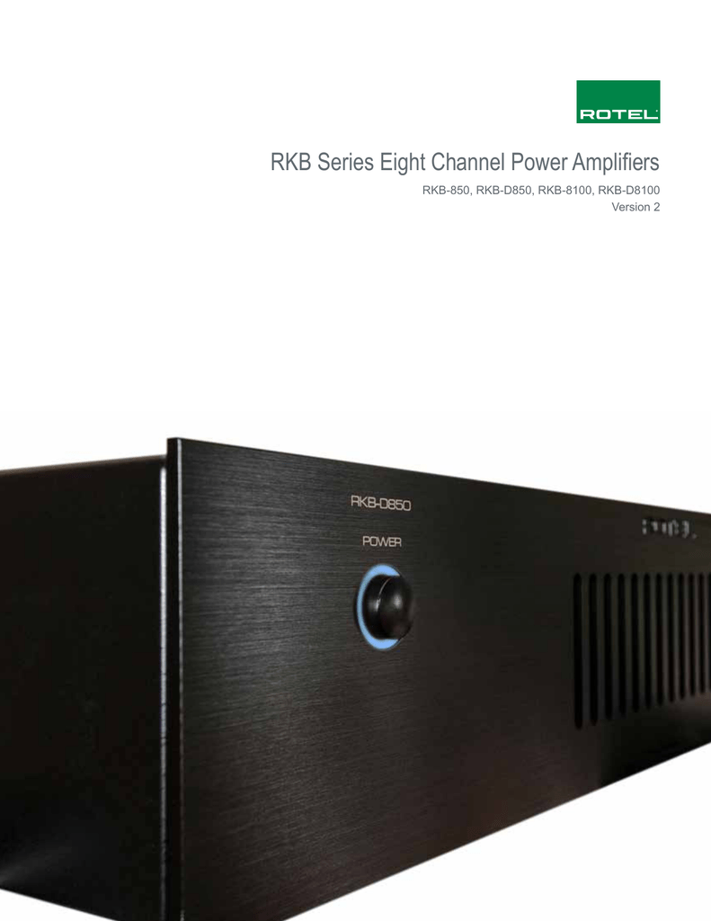 Rotel RKB-850, RKB-D8100, RKB-8100, RKB-D850 null | Manualzz