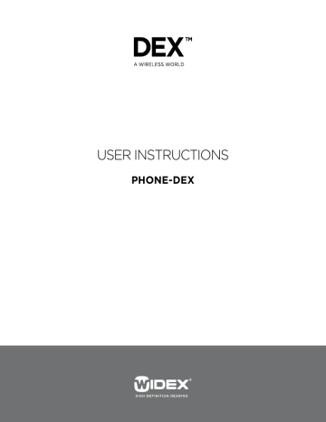 Widex PHONE-DEX User Instructions | Manualzz