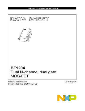 NXP BF1204 Dual gate MOSFET Data sheet | Manualzz
