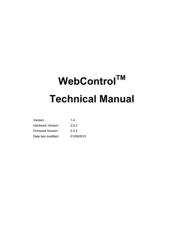 WebControl Technical Manual | Manualzz
