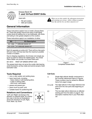 Great Plains 705 & 1005 GREASE BANK KIT Owner's Manual | Manualzz