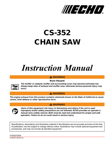 Echo CS-352 Operator’s manual | Manualzz