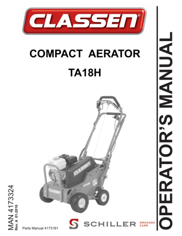 Classen Compact Aerator TA18H Operator's Manual | Manualzz