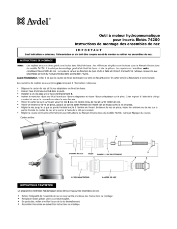Avdel 74200 Manuel utilisateur | Manualzz