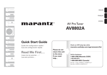 Marantz AV8802A Quick Start Guide | Manualzz