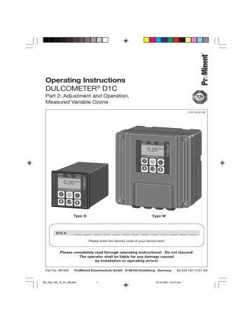 DULCOMETER controller D1C Operating Instructions | Manualzz