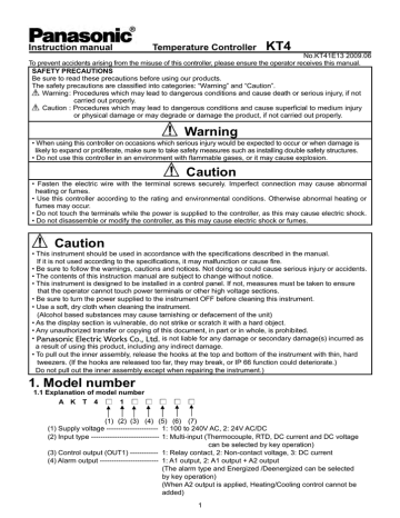 Temperature Controller KT4 Instruction Manual | Manualzz