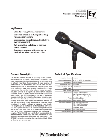 Electro-Voice RE50/B Data Sheet | Manualzz