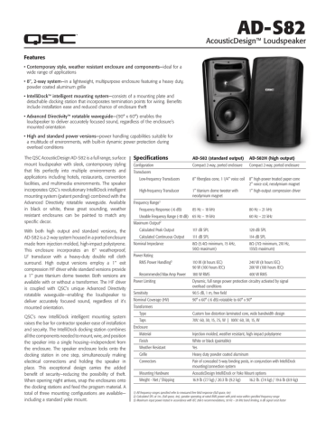 QSC Audio AD-S82 Owner Manual | Manualzz