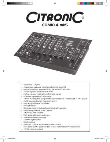 Citronic CDM10 4 mk5 Owner Manual | Manualzz