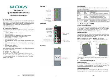 Moxa IA240 Series Quick Install Guide | Manualzz