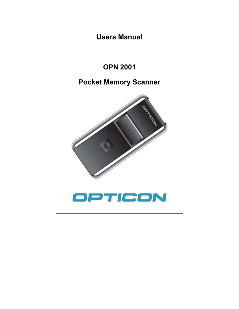 Opticon OPN 2001 User manual | Manualzz