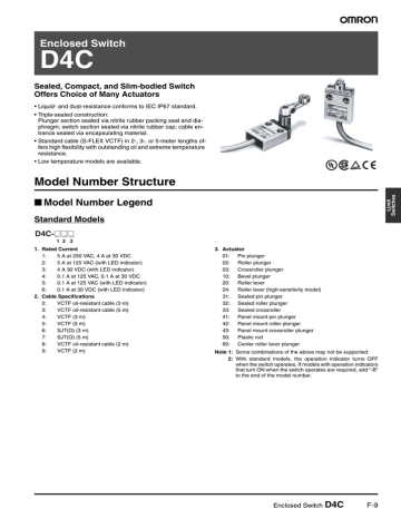 Omron D4C - Datasheet | Manualzz