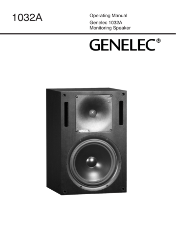 Genelec 1032A Operating Manual | Manualzz